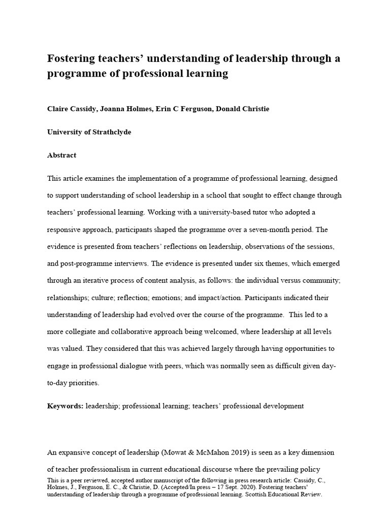 Cassidy_etal_SER_2020_Fostering_teachers_understanding_of_leadership_through_a_programme_of ...