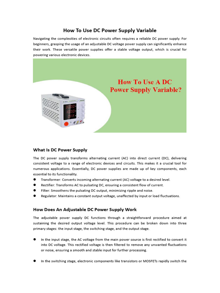 How To Use DC Power Supply For Mobile Repairing PDF | PDF | Power ...