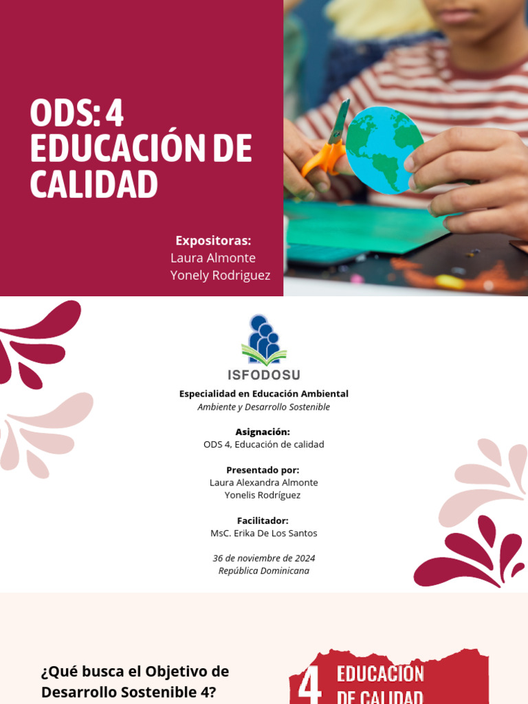 ODS 4 CALIDAD EDUCATIVA | PDF | Sustentabilidad | Desarrollo sostenible
