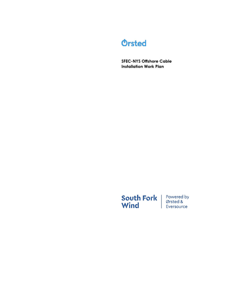 SFEC-NYS Offshore Cable Installation Work Plan | PDF | Geotechnical ...