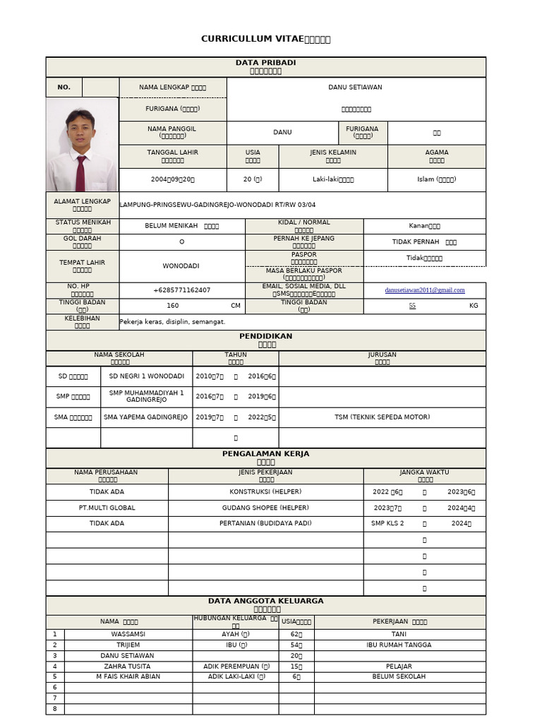 CV Danu Setiawan | PDF