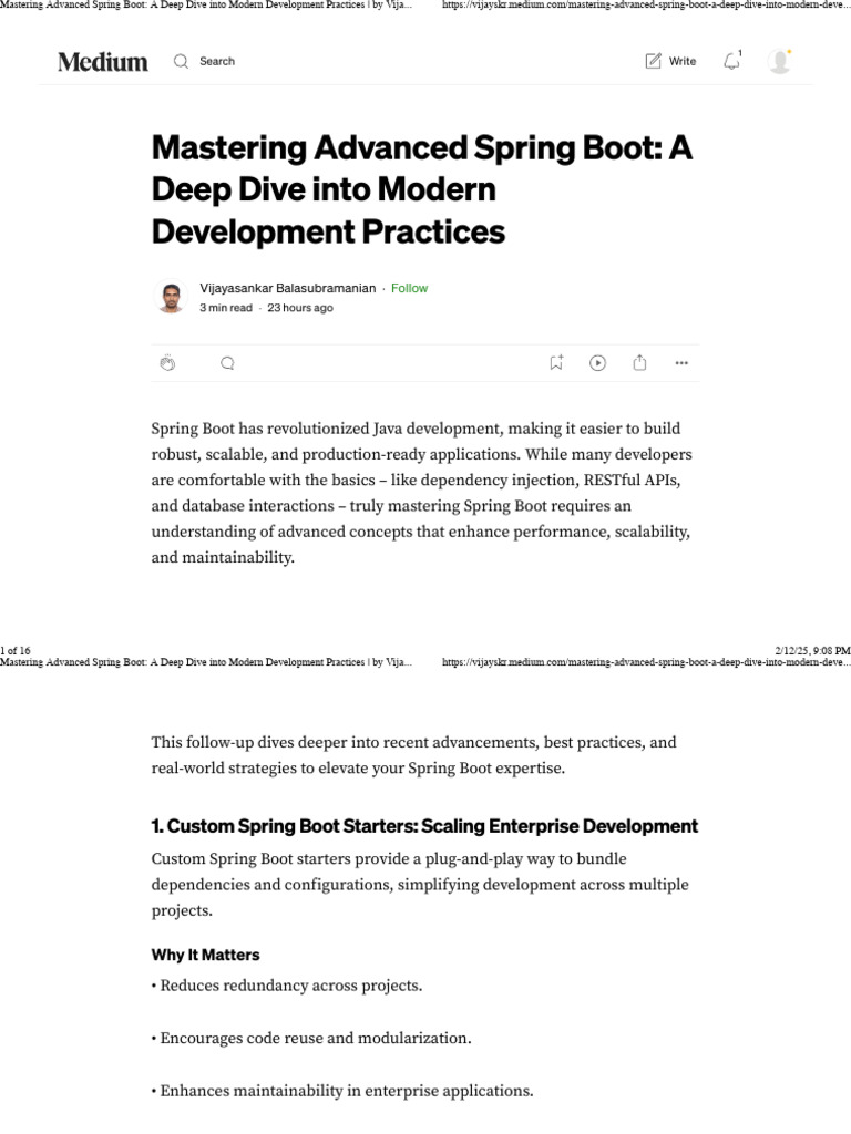 Mastering Advanced Spring Boot - A Deep Dive Into Modern Development Practices - by Vijayasankar ...