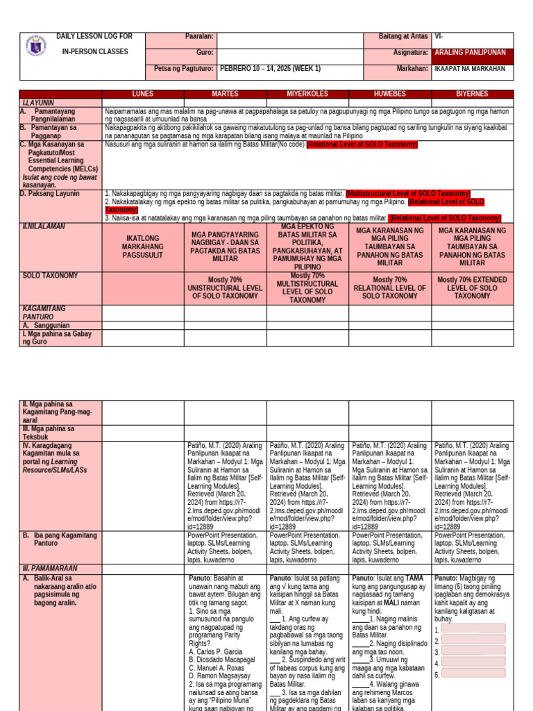 Q4 - Ap - DLL - Week 1 | PDF