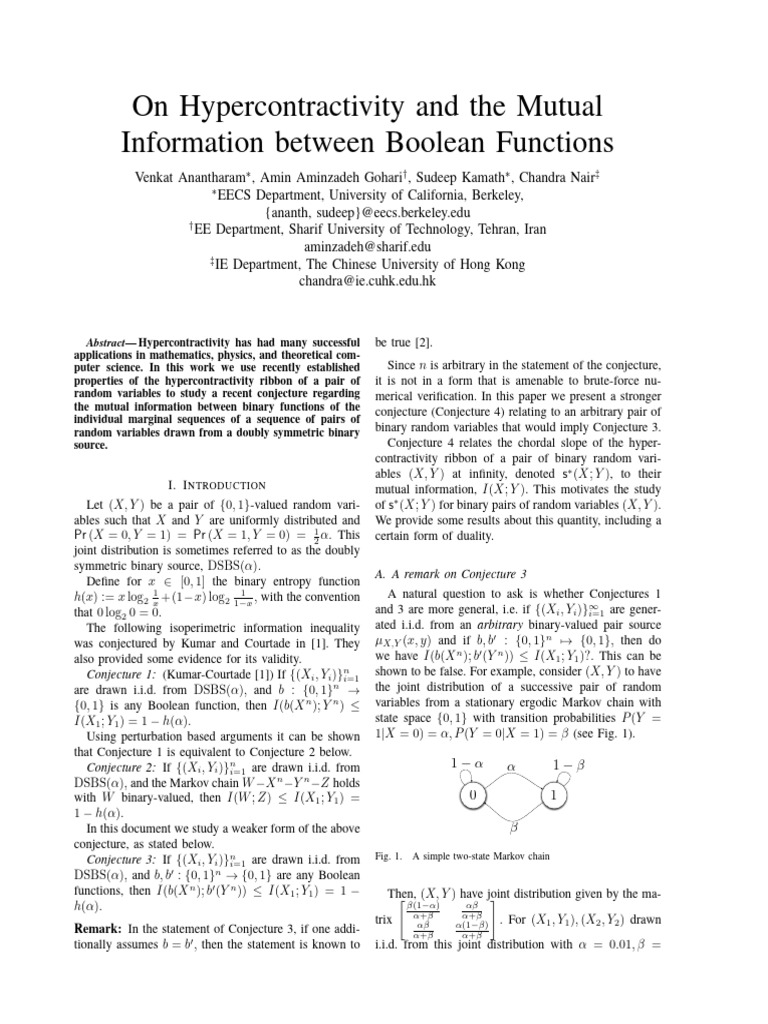 mutual_info_boolean_functions_AGKN2013 | PDF | Mathematics | Mathematical Analysis