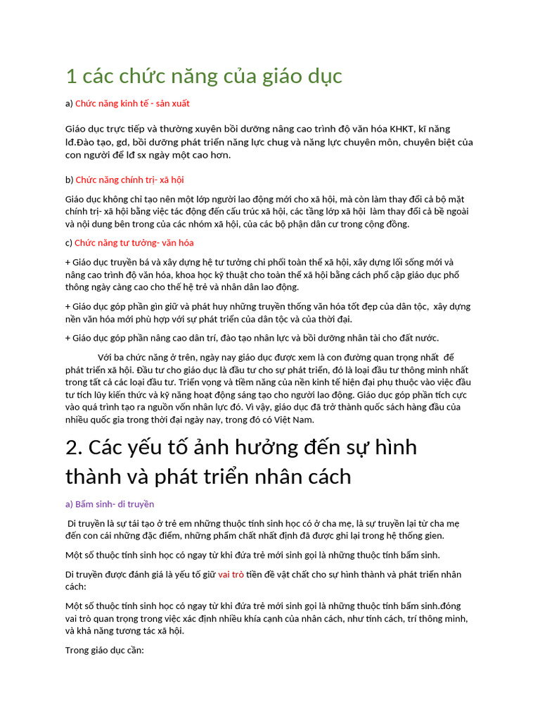 1 Các CH C Năng C A Giáo D C | PDF