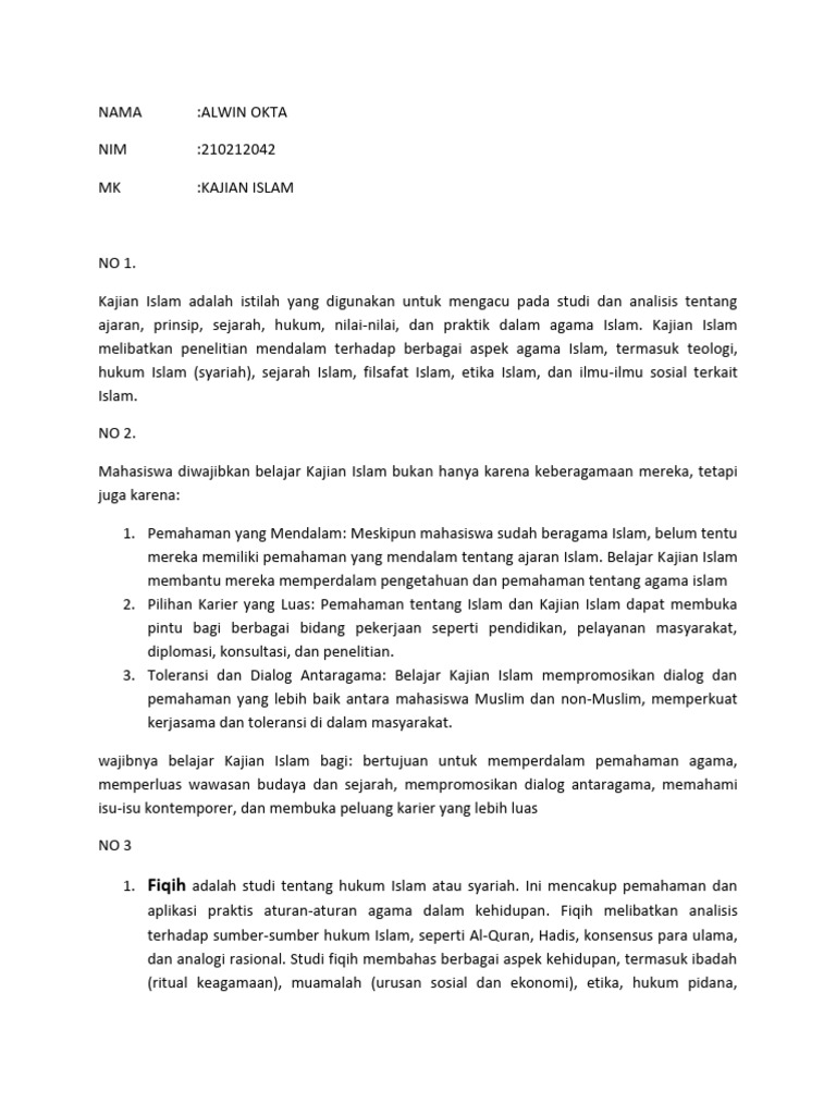 210212041_ALWIN OKTA_KAJIAN ISLAM | PDF
