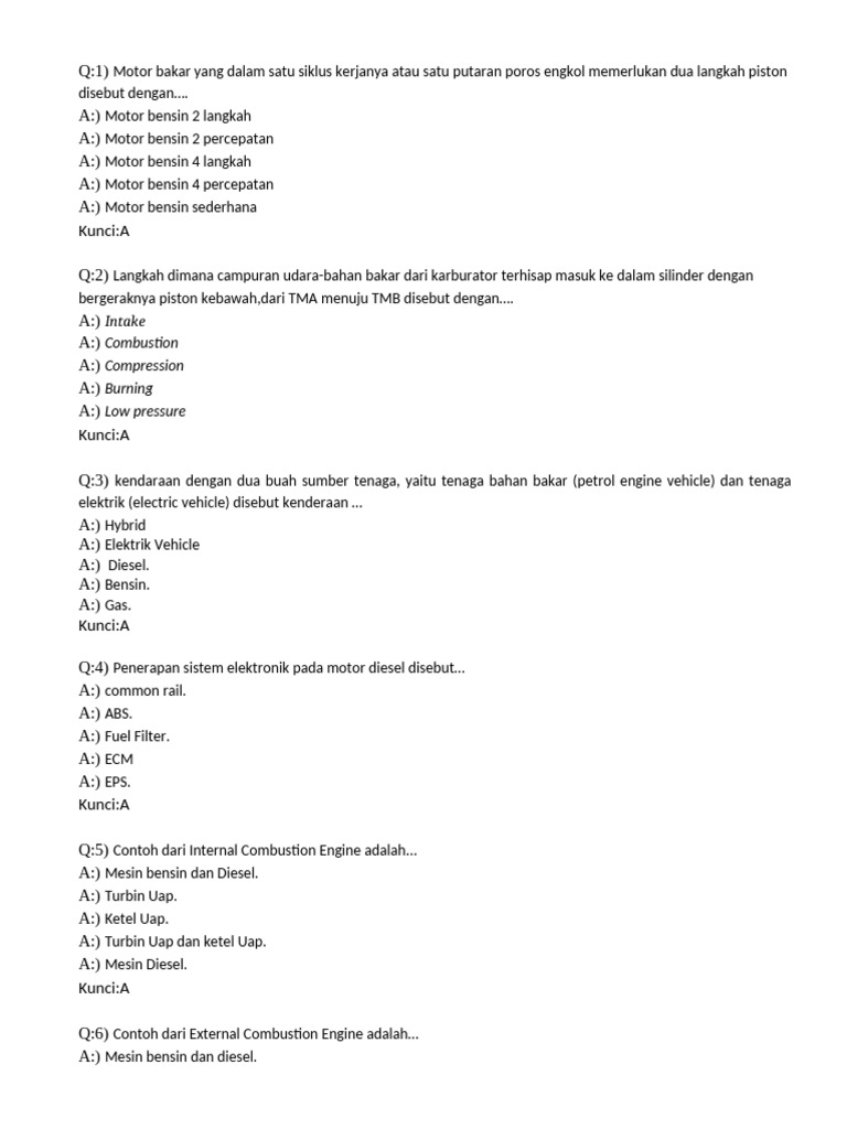 1soal Ujian Kelas X Tkro | PDF