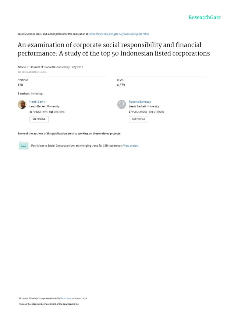 An Examination of Corporate Social Responsibility | PDF | Corporate ...