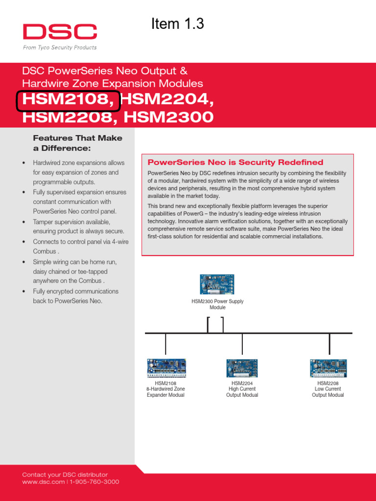 8 Zone ExpanderPowerSeries - Neo - HSM2108 - Spec - Sheets - LT - en ...