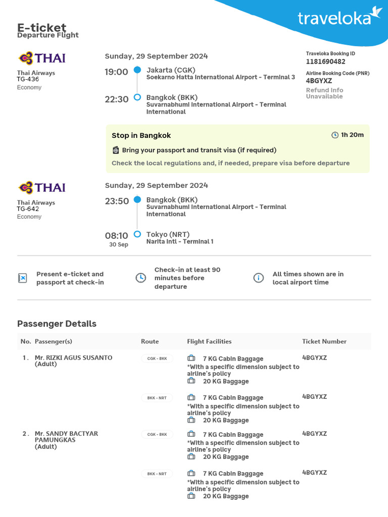 Yoake Lpk-CGK-4BGYXZ-NRT-FLIGHT - ORIGINATING | PDF | Airport | Aviation
