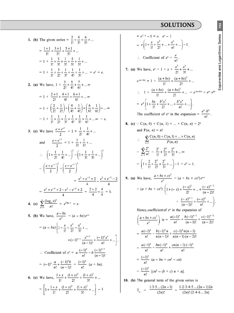 Exponential and Logarithmic Series | PDF