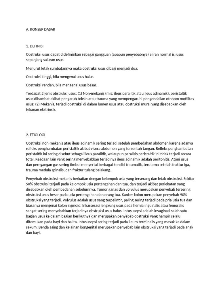 askep obstruksi usus | PDF