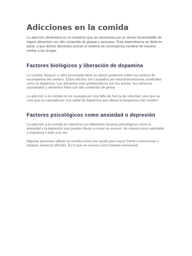 Adicciones en La Comida | PDF