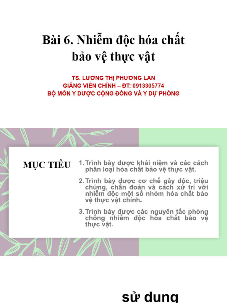 Nhiem Doc Hoa Chat Bao Ve Thuc Vat | PDF