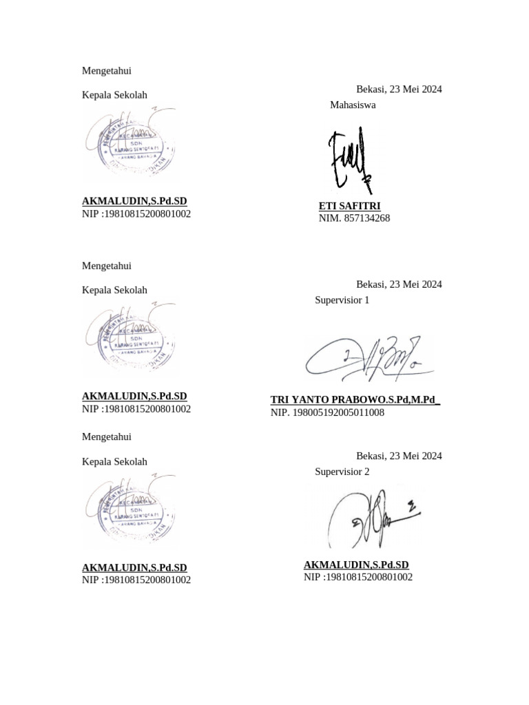 Mengetahui TANDA TANGAN RPP | PDF