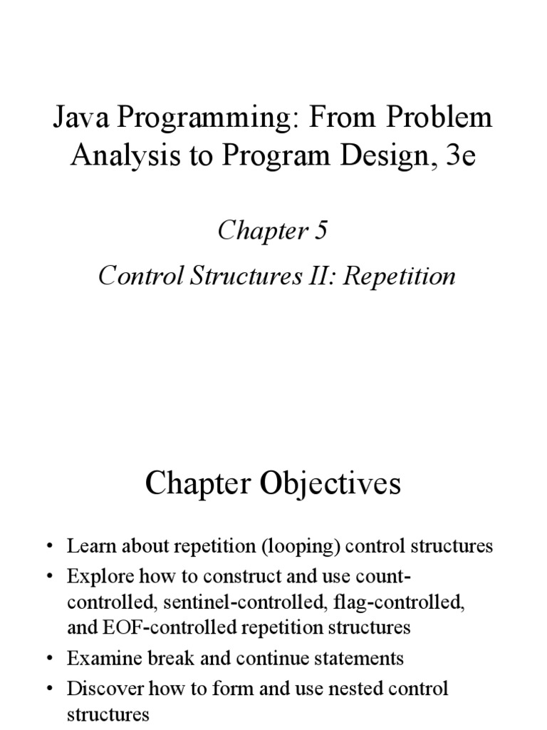 Java Programming: From Problem Analysis To Program Design, 3e | PDF | Control Flow | Numbers