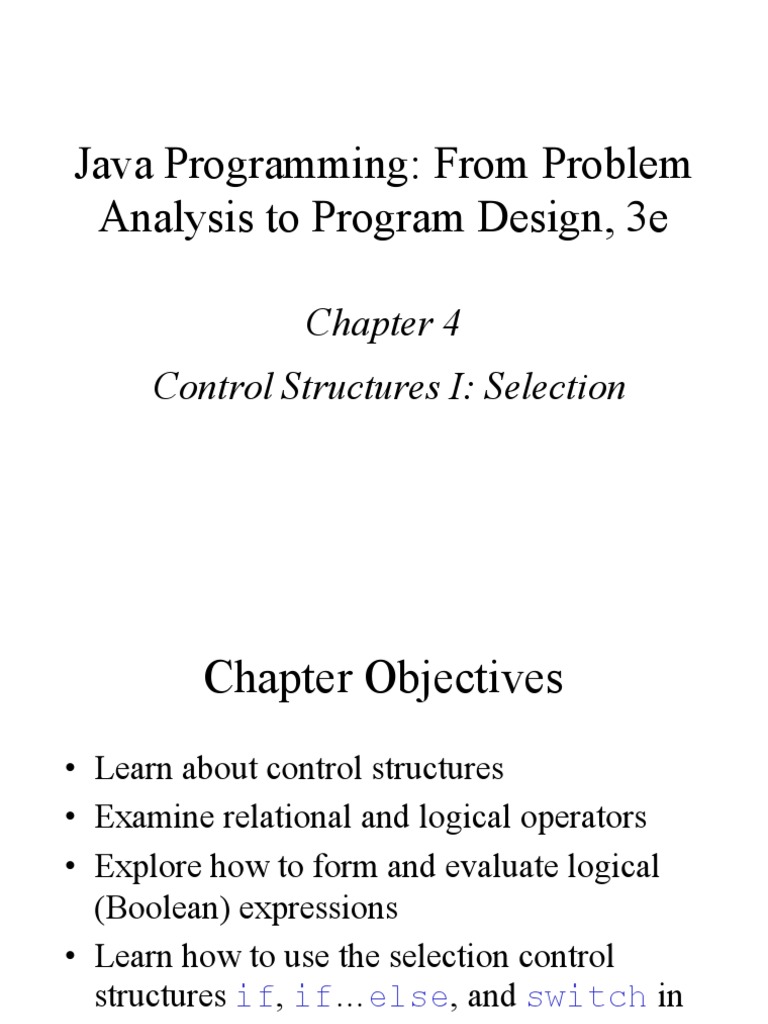 Java Programming: From Problem Analysis To Program Design, 3e | PDF | Control Flow | Data Type