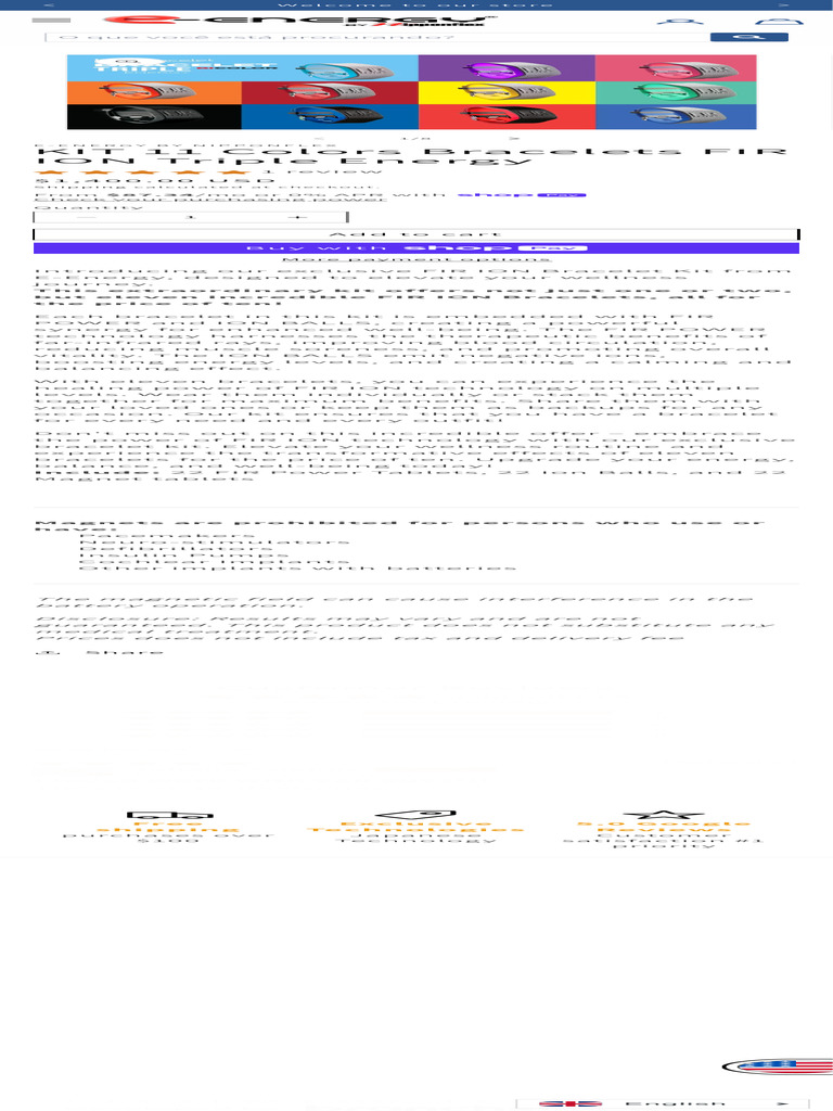 KIT 11 Colors Bracelets FIR ION Triple Energy - E-Energy by Nipponflex ...