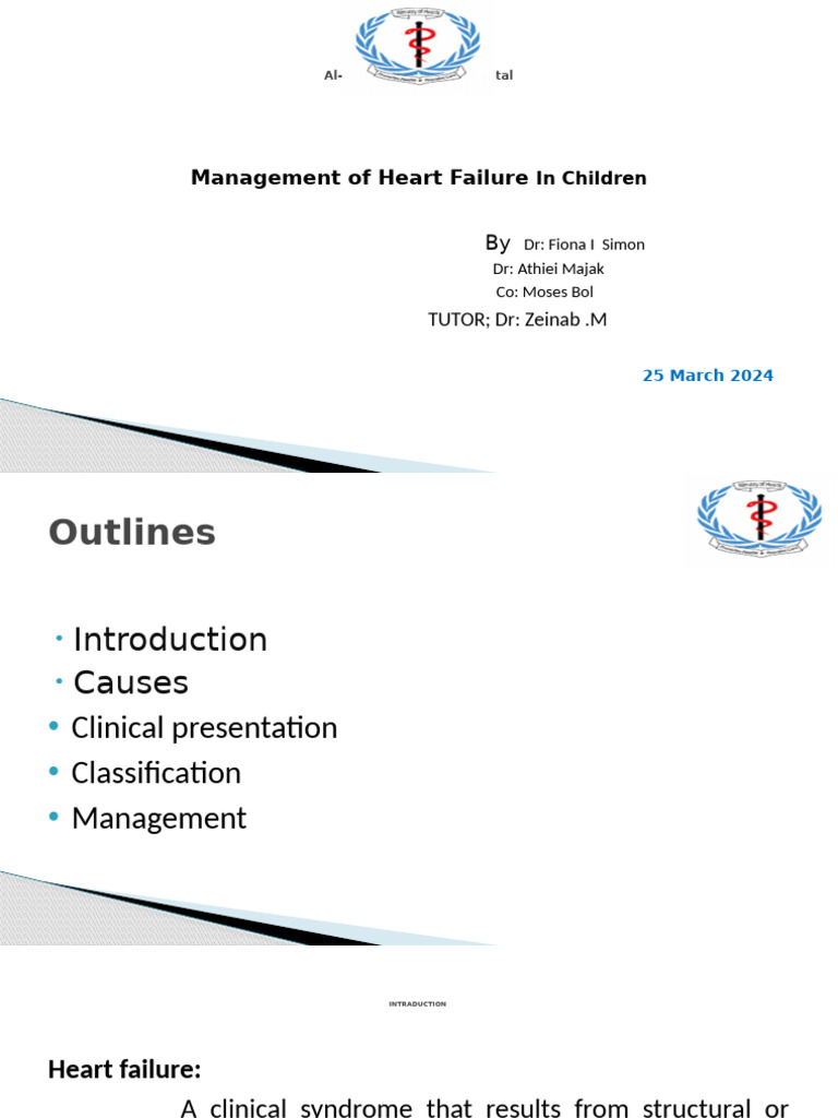 Management of Health Failaure in Children Al Sabbah Childrens Hospital ...