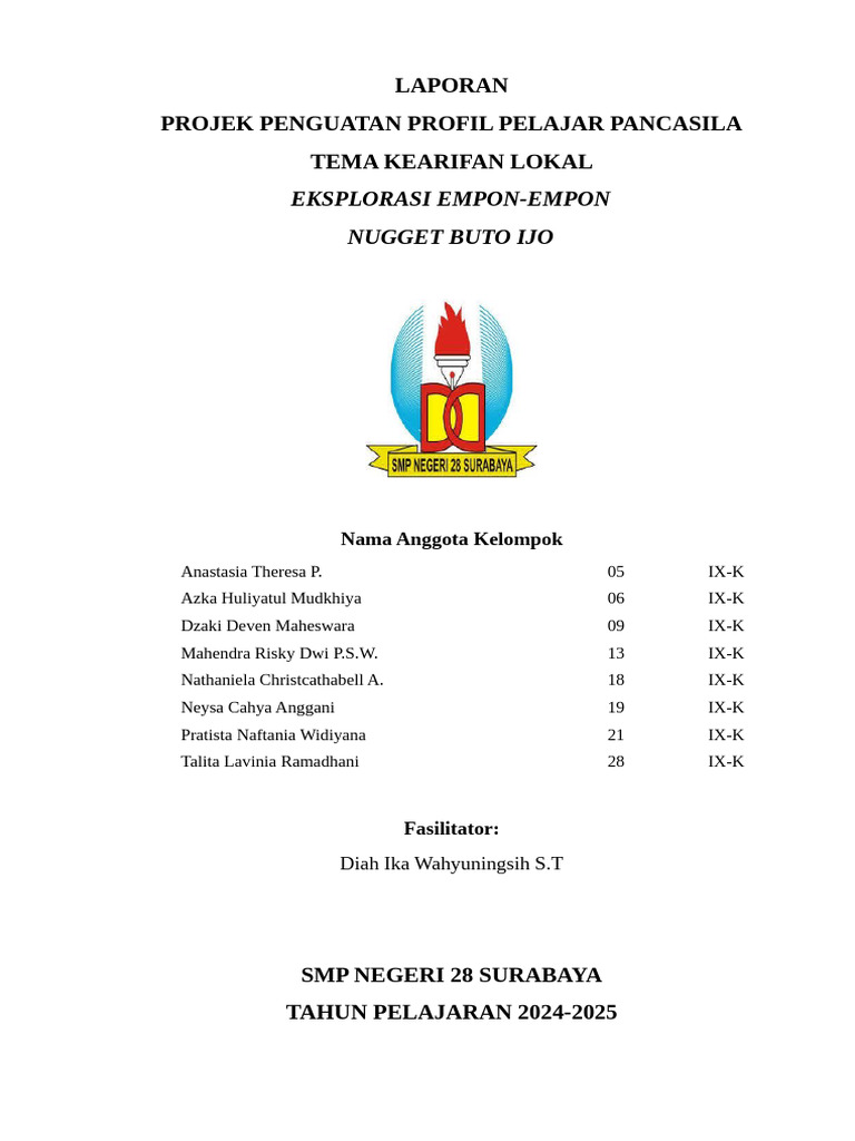 Laporan p5 NUGGET Daun Kelor - REVISI FINAL | PDF