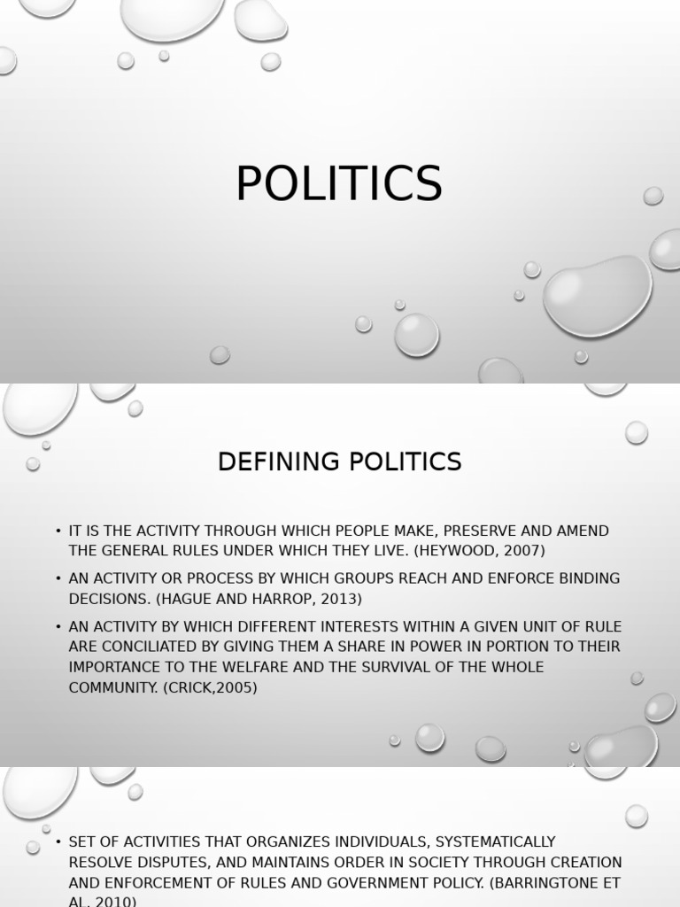 Defining Politics: Key Concepts | PDF