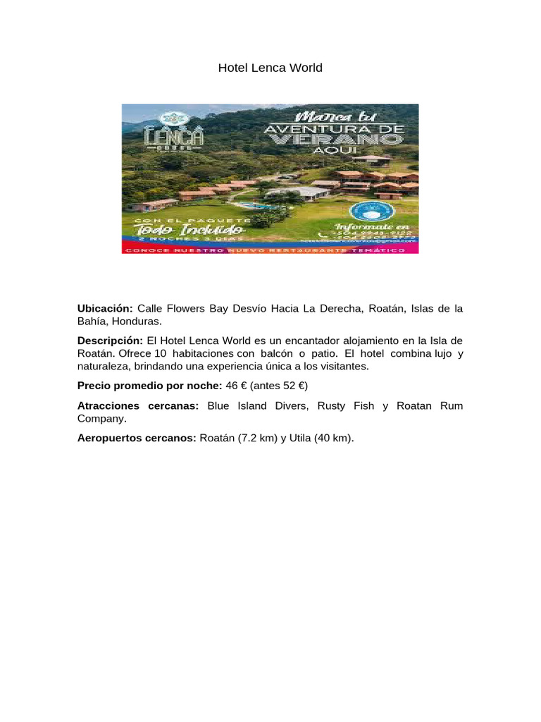 Trabajo Grupal Hotel Lenca | PDF | Hotel | Sustentabilidad