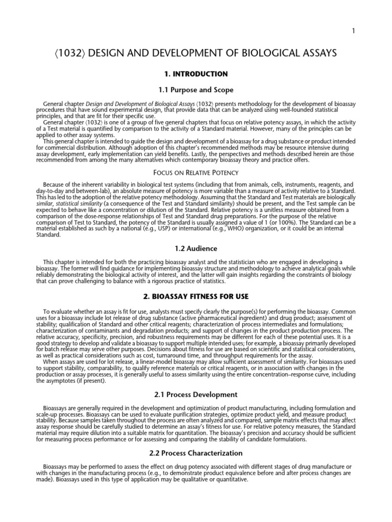 USP Bioassay Design Guidelines | PDF | Variance | Assay
