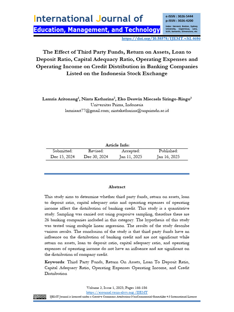 Impact of Financial Ratios on Banking Credit | PDF | Errors And ...