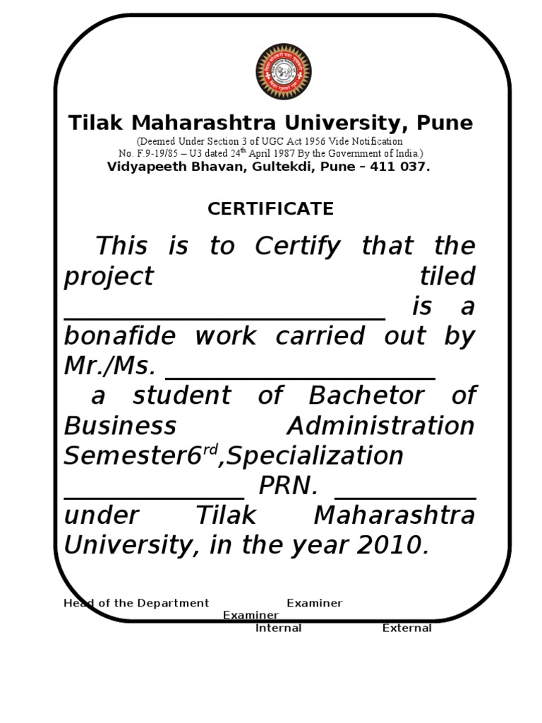 Bba Certificate | PDF