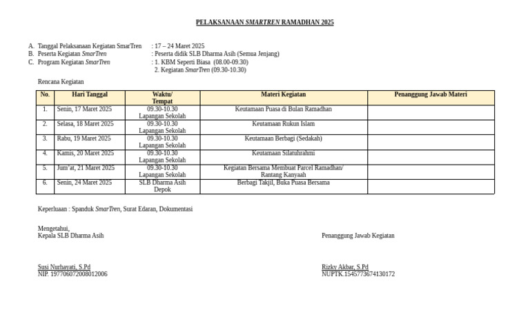 SmarTren Ramadhan SLB 2025 | PDF