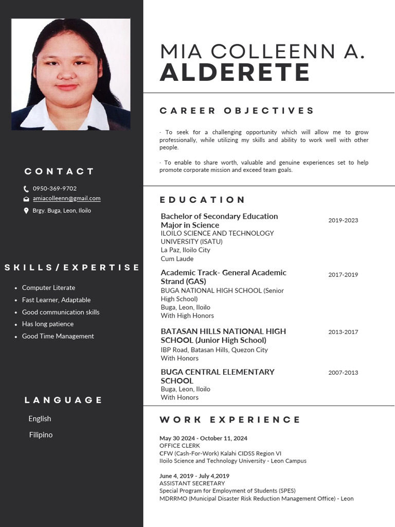 Mia CV | PDF | Cognition | Learning