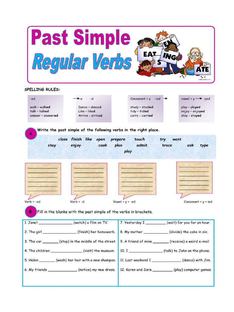 Past Simple Regular Verbs | PDF