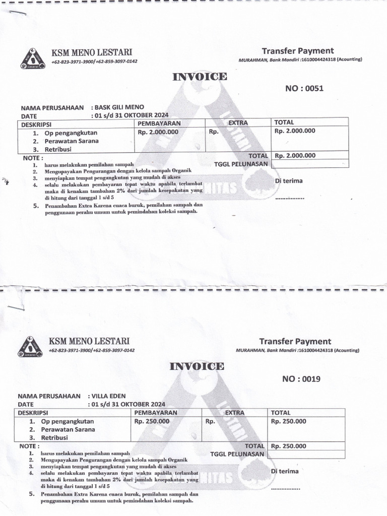 KSM Meno Lestari Rubbish Retribution | PDF