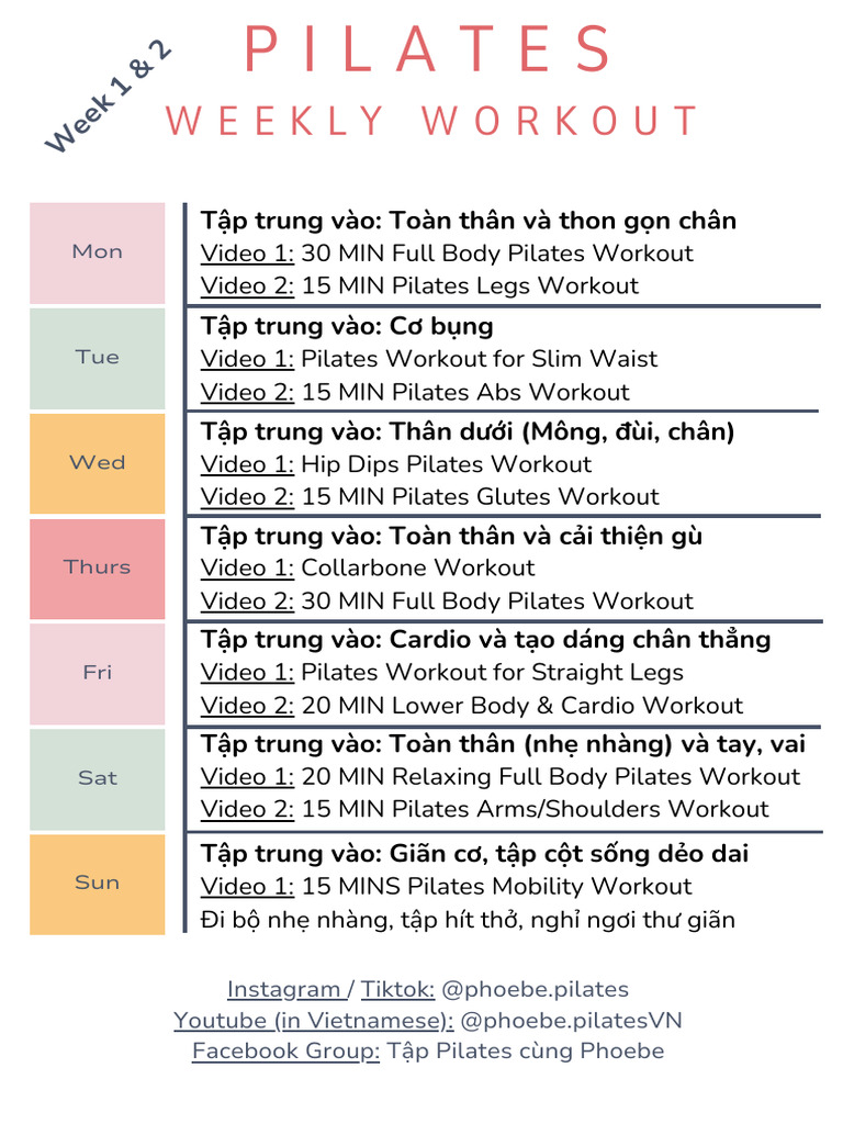 Phoebe Pilates - Week 1 & 2 | PDF