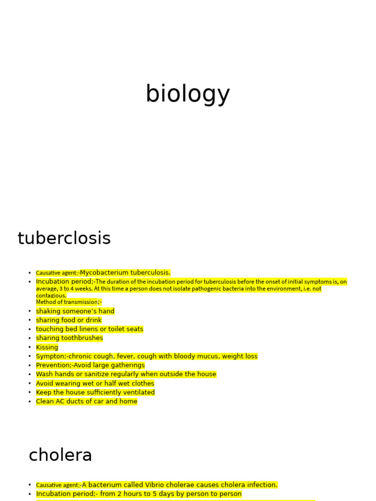 Biology | PDF | Pathogen | Cholera
