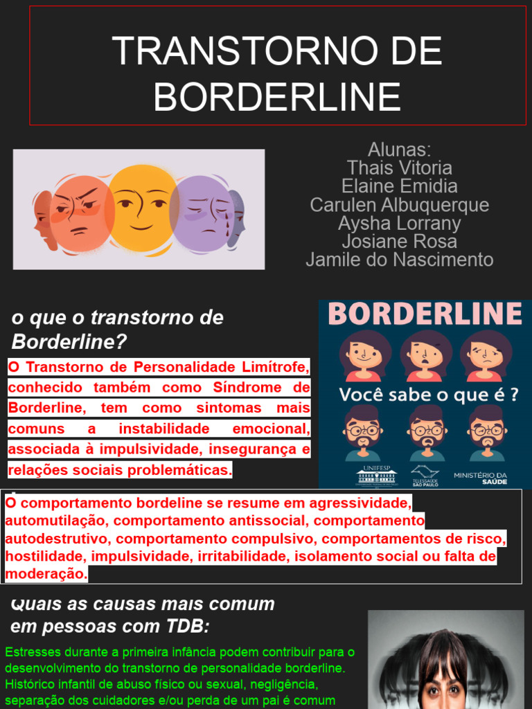Transtorno de Personalidade Borderline | PDF | Transtorno de personalidade limítrofe | Depressão