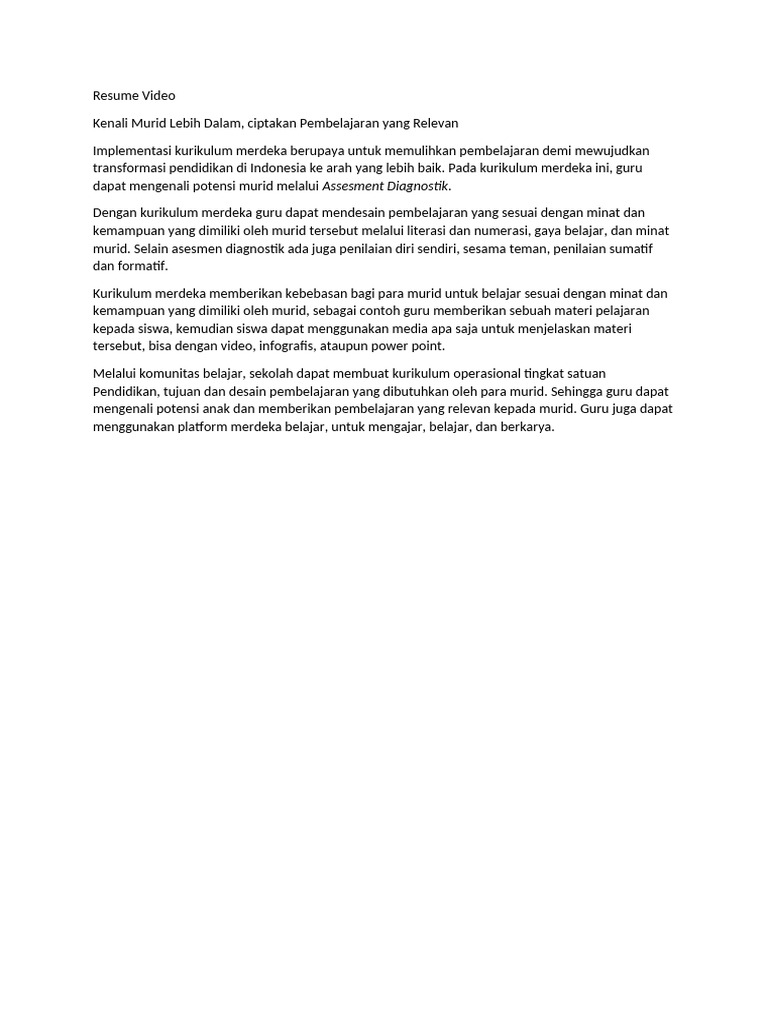 Resume Video PembaTIK Level 1 2023 | PDF