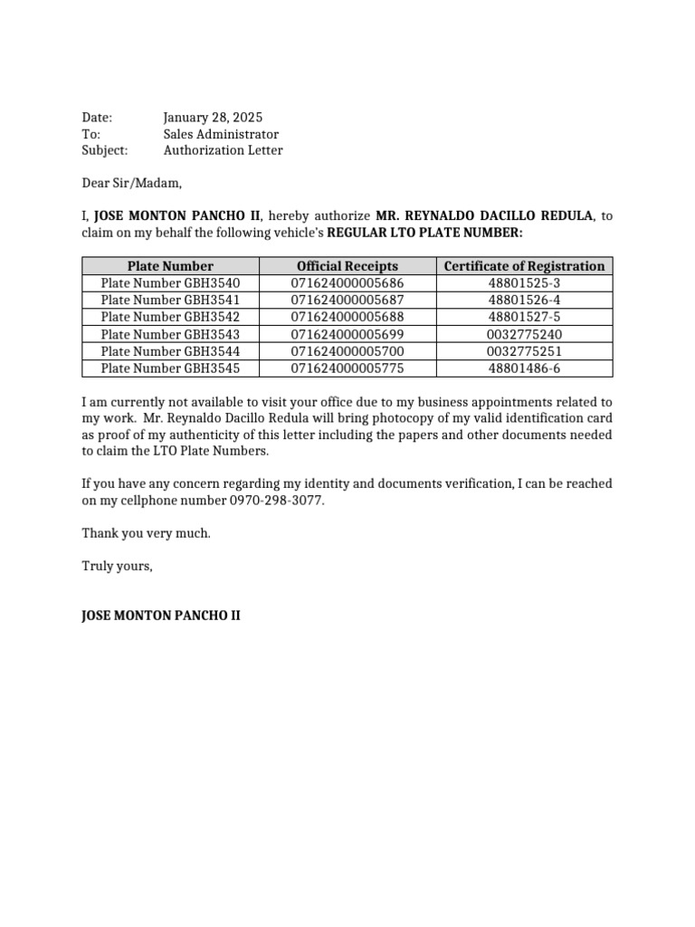 LTO AUTHORIZATION_ | PDF