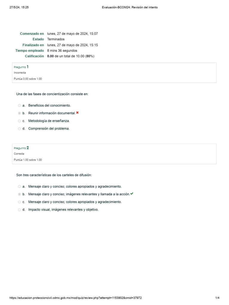 Evaluación Gestión De Riesgos Y Comunicación Pdf