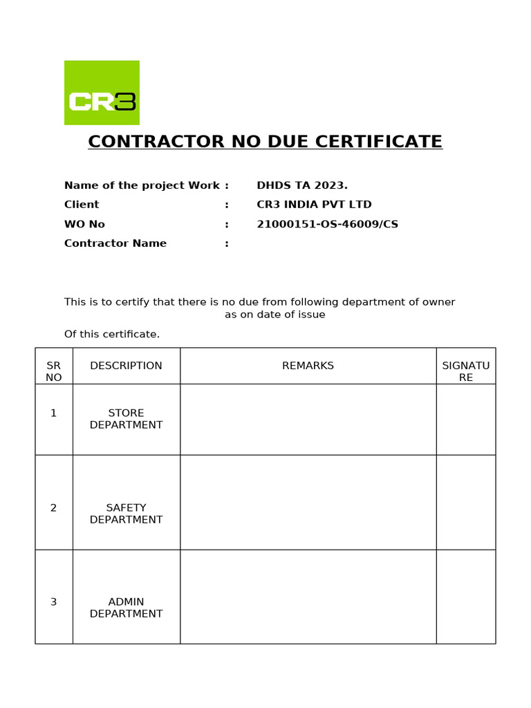 No Due Certificate Soft | PDF
