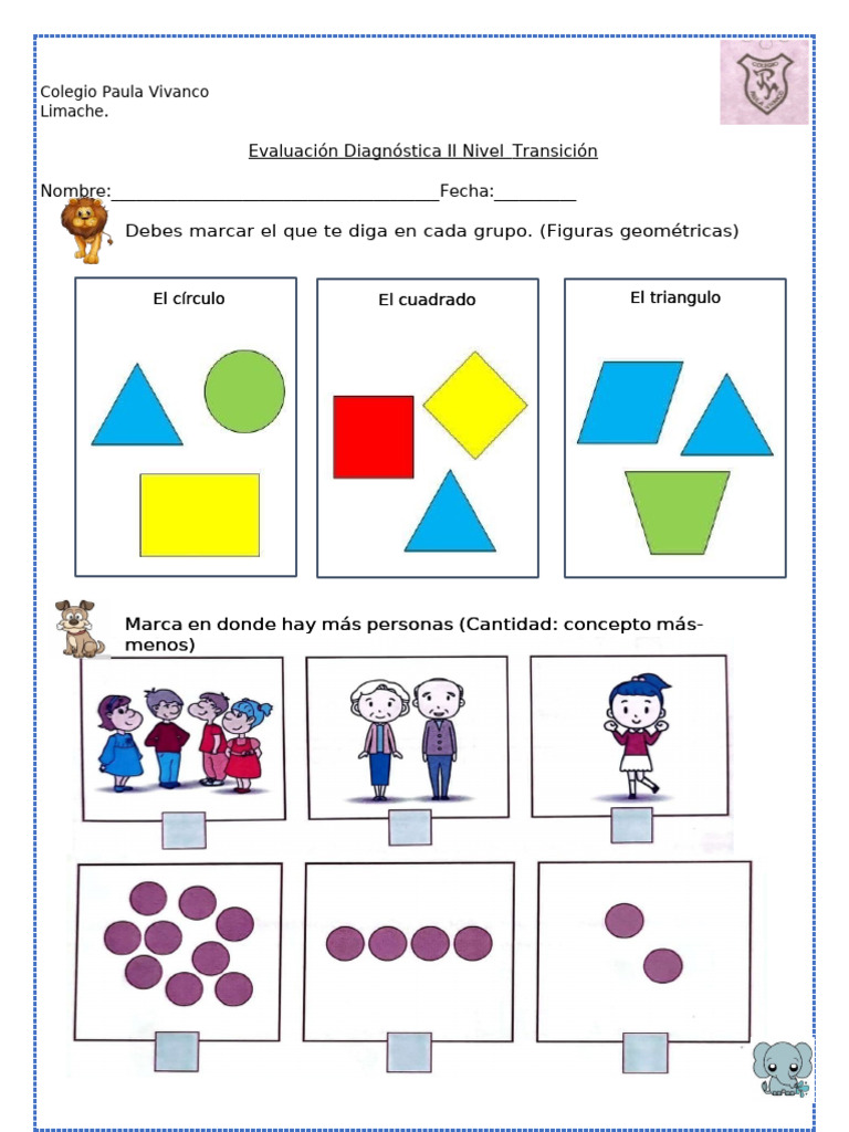 Diagnostico Kinder Evaluacion Pensamiento Matemático Pdf