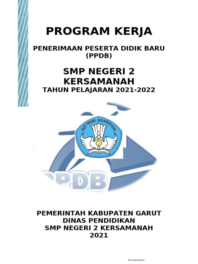 Program Kerja PPDB SMP N 2 Kersamanah 2021 - Ok | PDF