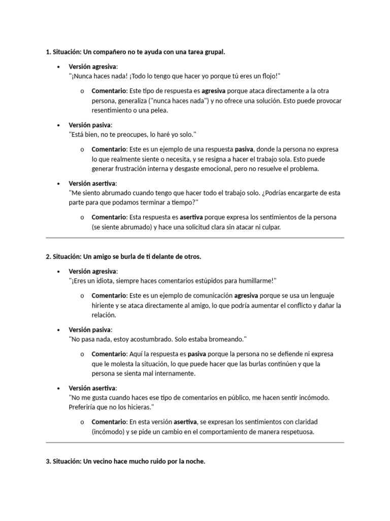 Comunicación Asertiva en Conflictos | PDF