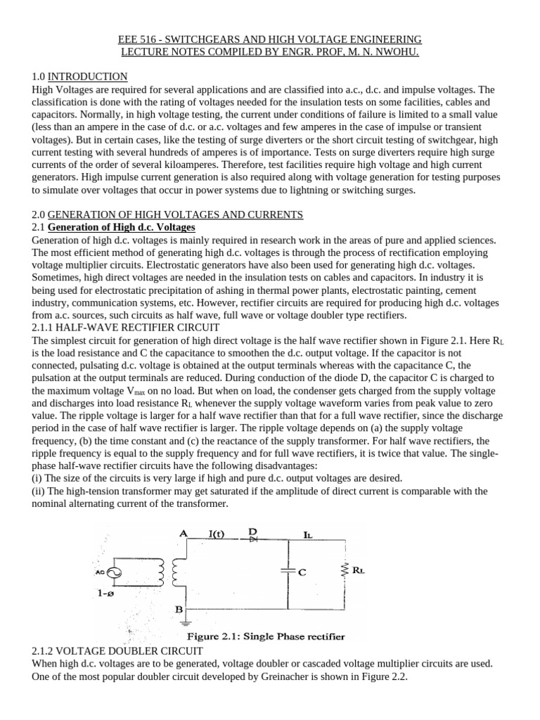 Switchgear by Prof Nwohu | PDF | Rectifier | Transformer