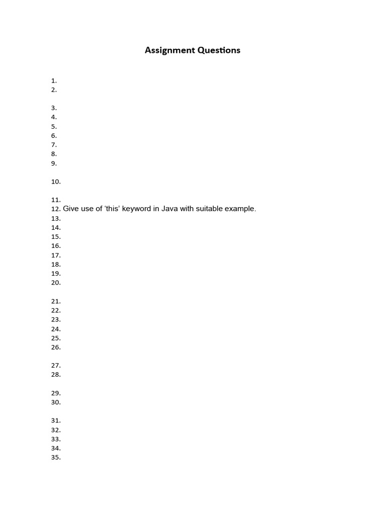 Assignment Questions (OOPJ) | PDF