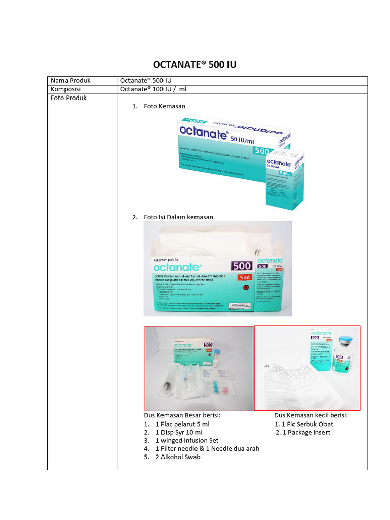Product Info Octanate 500 IU | PDF