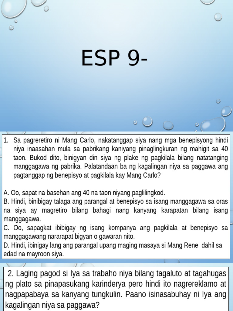 ESP9 Summative Q3 | PDF