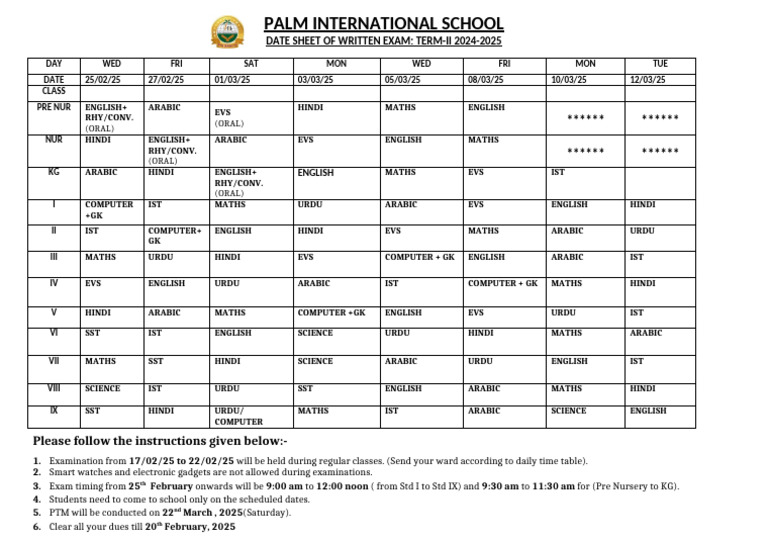 Term 2 Written Routine | PDF | Languages Of India | Languages