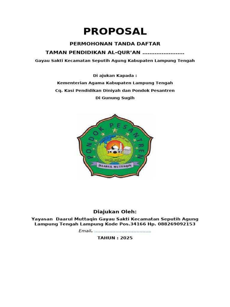 Contoh Proposal-Izin-Operasioan-Lpq Baru Perpanjangan | PDF