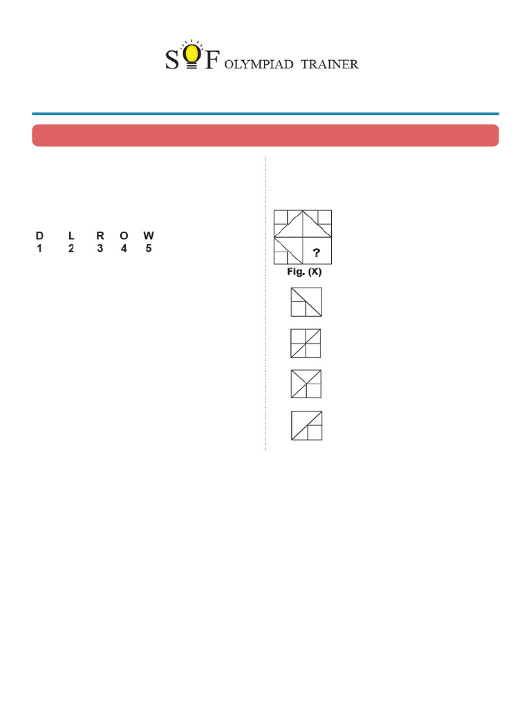 IMO Level 2 - Class 4 (2011-2012) - Answer | PDF